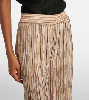 Missoni Sequined Striped Wide-leg Pants - Brown