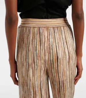 Missoni Sequined Striped Wide-leg Pants - Brown