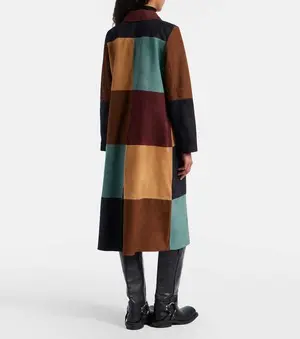 Rixo Patchwork Suede Coat - Multicoloured