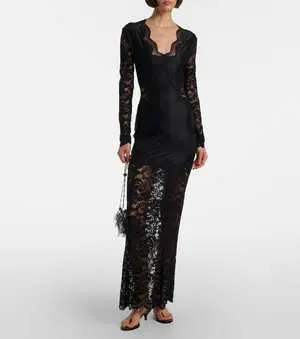 Rabanne Lace-trimmed Maxi Dress