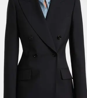 Gucci Double-breasted Wool Blazer - Black