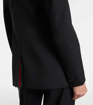 Gucci Double-breasted Wool Blazer - Black