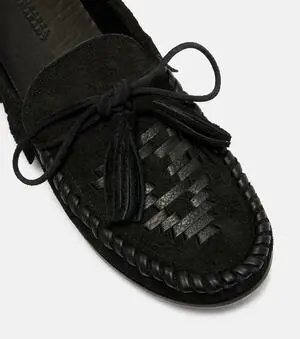 Isabel Marant Étoile Fitza" Fringed Suede Moccasins - Black