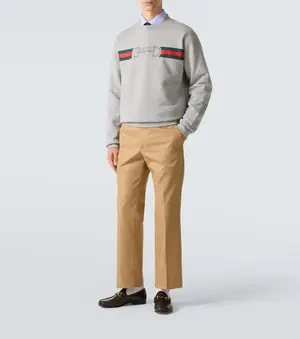 Gucci Web Stripe Cotton Sweatshirt