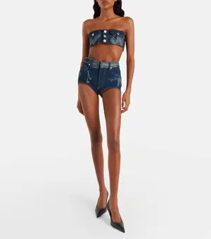 JEAN PAUL GAULTIER Trompe-l'oeil Denim Shorts