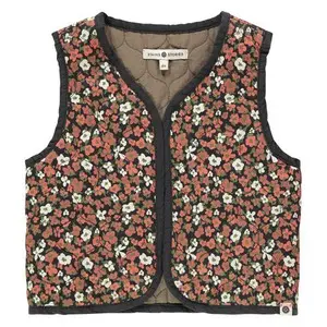 STAINS AND STORIES BY BABYFACE Reversible Floral Quilted Vest - Multicolor