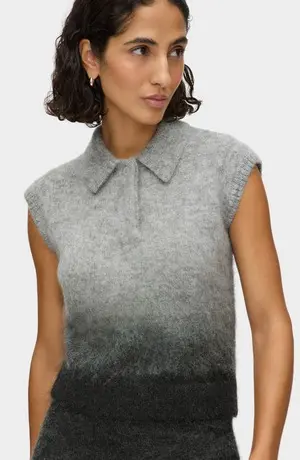 ALIGNE Lexi Polo Sweater - Grey Ombre