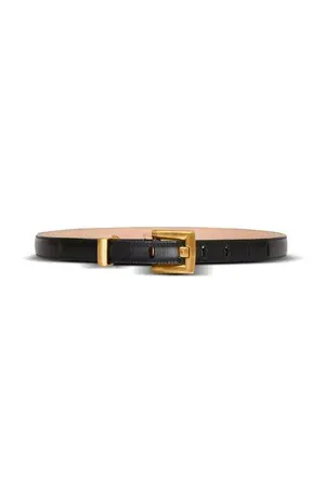 Balmain Anthem Belt In Calfskin Leather - Black