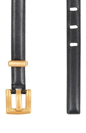 Balmain Anthem Belt In Calfskin Leather - Black