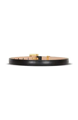 Balmain Anthem Belt In Calfskin Leather - Black