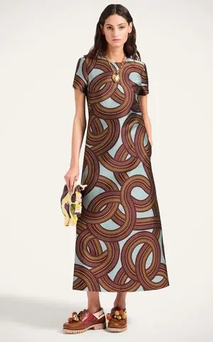 La DoubleJ Montecarlo Jacquard Swing Maxi Dress