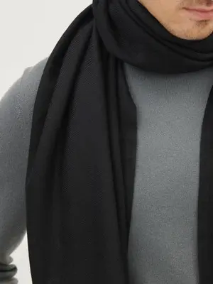 Gobi Cashmere Lightweight Cashmere Woven Scarf - Black