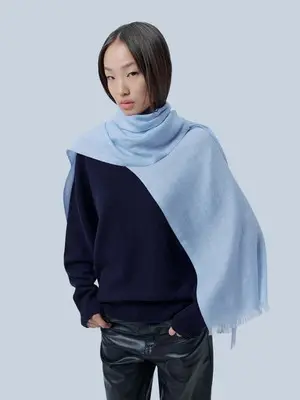 Gobi Cashmere Lightweight Cashmere Woven Scarf Light Blue