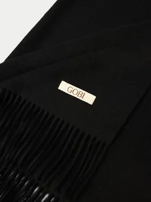 Gobi Cashmere Wide Fringe Scarf