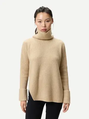 Gobi Cashmere Cashmere Sweater With Detachable Collar - Beige