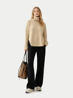 Gobi Cashmere Detachable Collar Cashmere Sweater - Beige