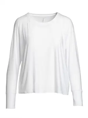 SINGLE STITCH Featherweight Long Sleeve Top - White