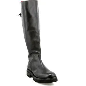 Bed Stu Tall Leather Lace-up Zip Up Boots - Black Rustic