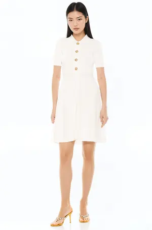 ALEXIA ADMOR Soren Knit Fit And Flare Mini Dress - Ivory