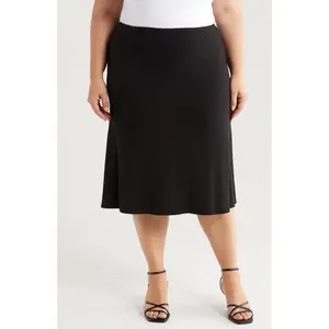 24SEVEN COMFORT APPAREL A-line Skirt - Black