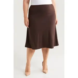 24SEVEN COMFORT APPAREL A-line Skirt - Brown