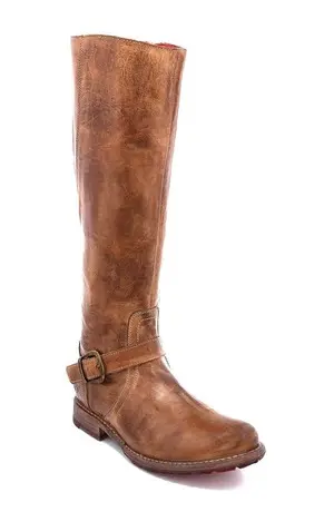 Bed Stu Glam Tall Buckled Leather Boots - Tan Rustic