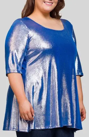 24seven Comfort Apparel Metallic Tops