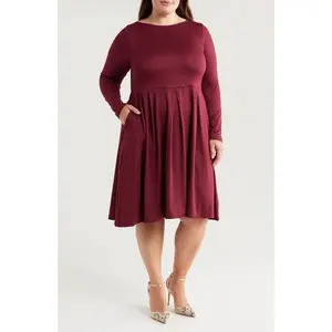 24seven Comfort Apparel Long Sleeve Day Dresses