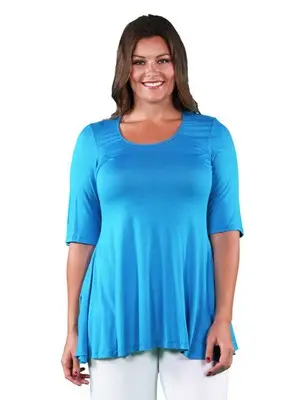 24seven Comfort Apparel Scoop Neck Kaftans Tunics
