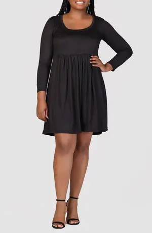 24seven Comfort Apparel Long Sleeve Day Dresses
