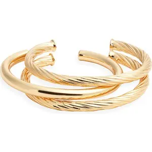 Nordstrom Twist Cuff Bracelets Set Of 3 - Gold