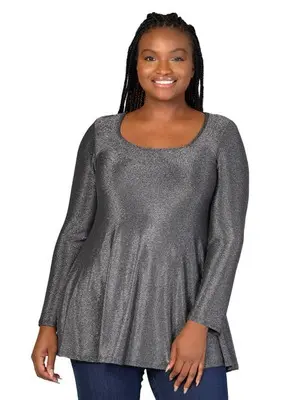 24seven Comfort Apparel Metallic Kaftans Tunics