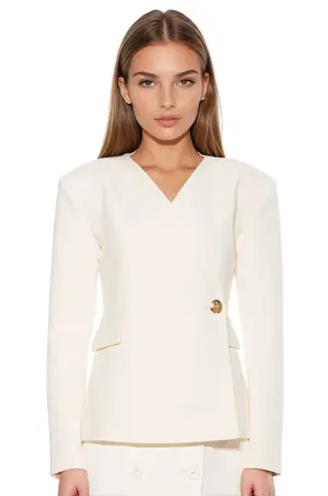 ALEXIA ADMOR Alira Single Button Wrap Blazer - Oat