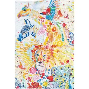 CAROL & FRANK Animal Kingdom Printed Kitchen Towel - Yellow