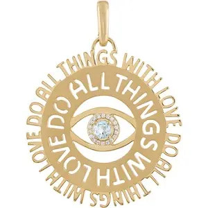 EDEN PRESLEY 14k Gold, Blue Topaz, And Diamond Evil-eye Medallion Pendant - Metallic Gold