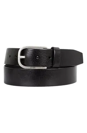 BOSS Kai Full Grain Leather Belt - Black