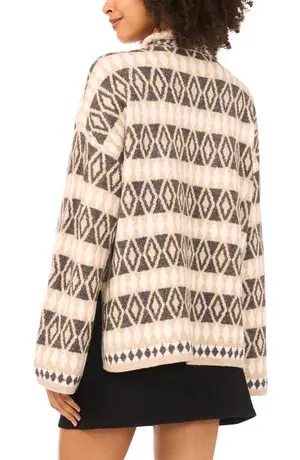Vince Camuto Diamond Pattern Mock Neck Sweater