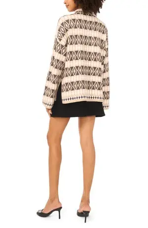Vince Camuto Diamond Pattern Mock Neck Sweater