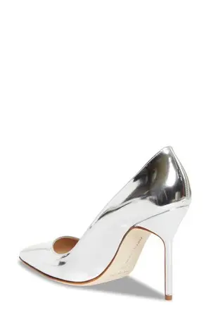 Manolo Blahnik Bb Metallic Pointed Toe Pump