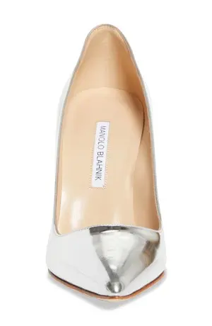 Manolo Blahnik Bb Metallic Pointed Toe Pump