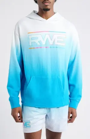 OVERTIME Raw Edge Graphic Dip Dye Hoodie