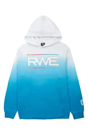 OVERTIME Raw Edge Graphic Dip Dye Hoodie