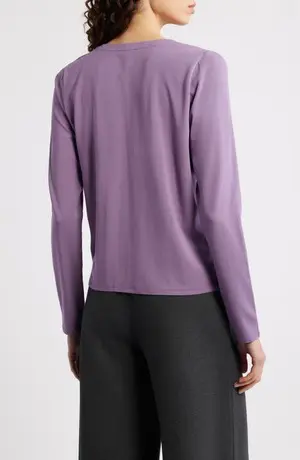Eileen Fisher Boxy Button-up Top - Mulled Grape