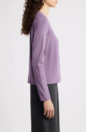Eileen Fisher Boxy Button-up Top - Mulled Grape