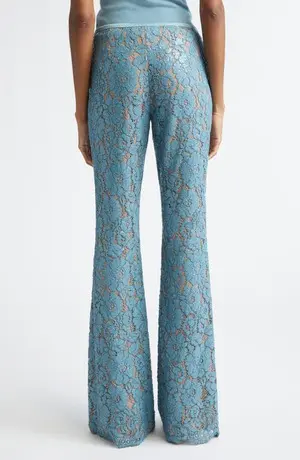Michael Kors Sequin Embroidered Lace Bootleg Pants