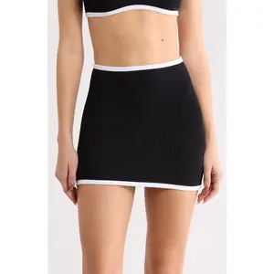 Hunza G Devyn 2-in-1 Swim Skirt/tube Top - Black/white