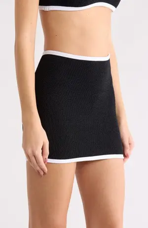 Hunza G Devyn 2-in-1 Swim Skirt/tube Top - Black/white