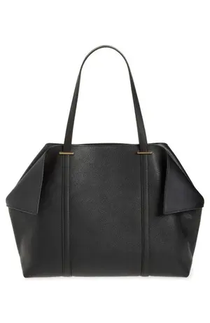 FERRAGAMO Large Folded Suede Tote - Nero