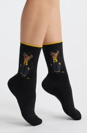 Polo Ralph Lauren Holiday Bear Crew Socks - Black