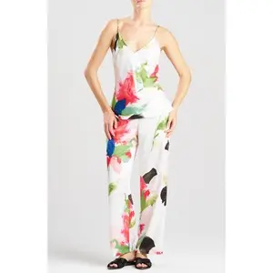 Natori Calypso Charmeuse Pajamas - White Multi